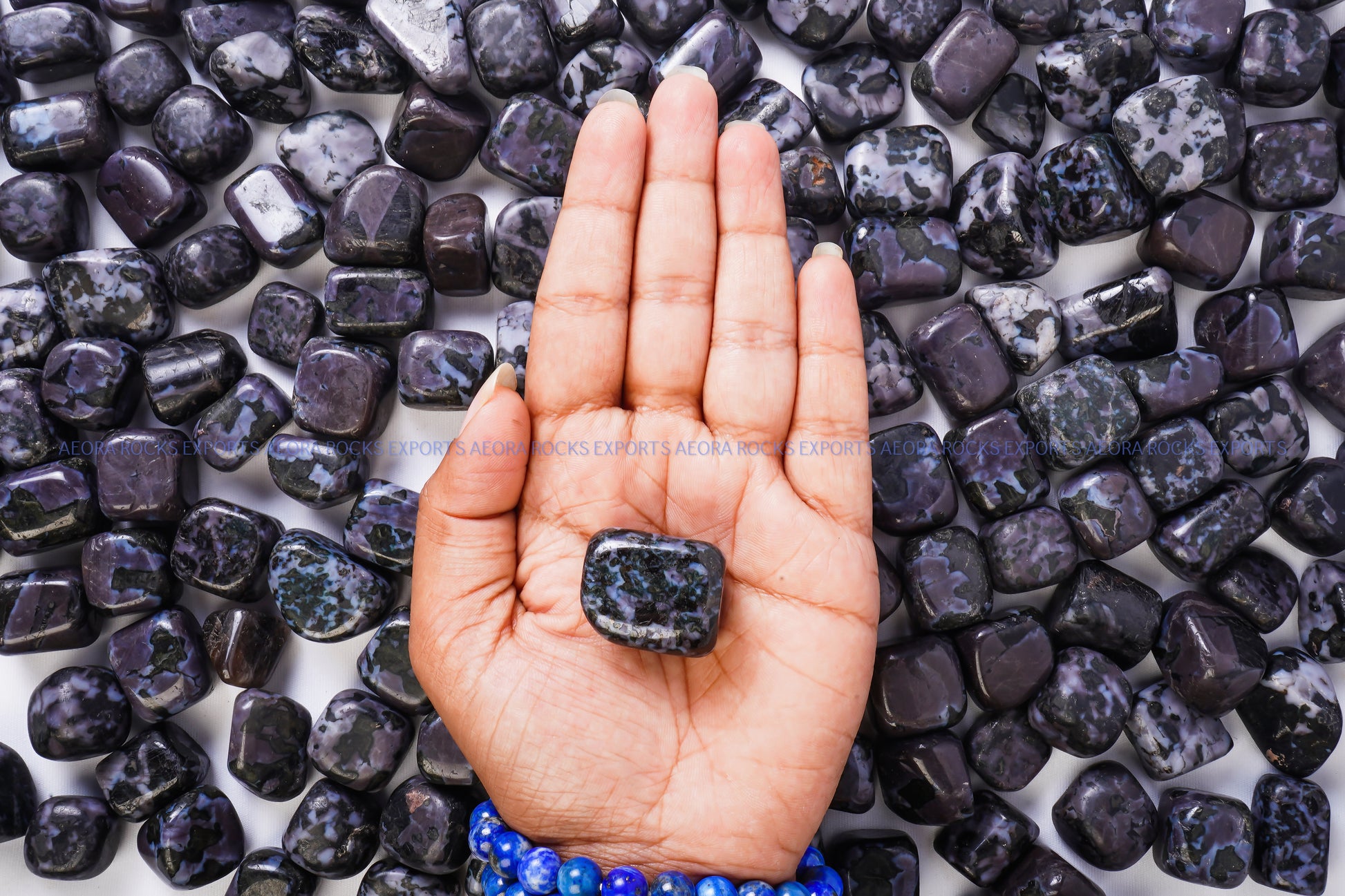 Indigo Gabro Tumbled Stone – AEORA ROCKS INDIA -Healing Crystals superstore