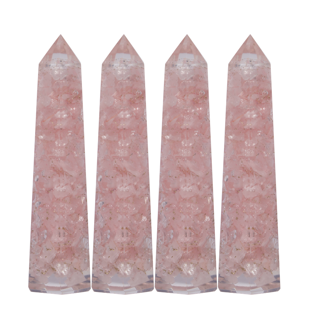 ROSE QUARTZ ORGONITE TOWERS | Buy Online Rose Quartz Orgonite Towers – AEORA ROCKS INDIA ...
